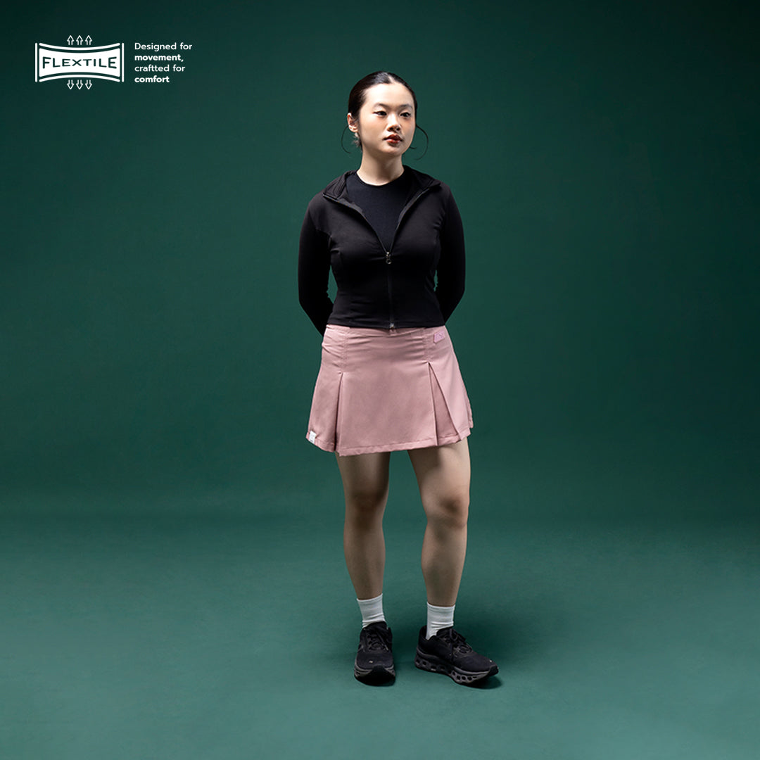 Pleated Skort Flextile Dusty Pink – TAKA CRAFT