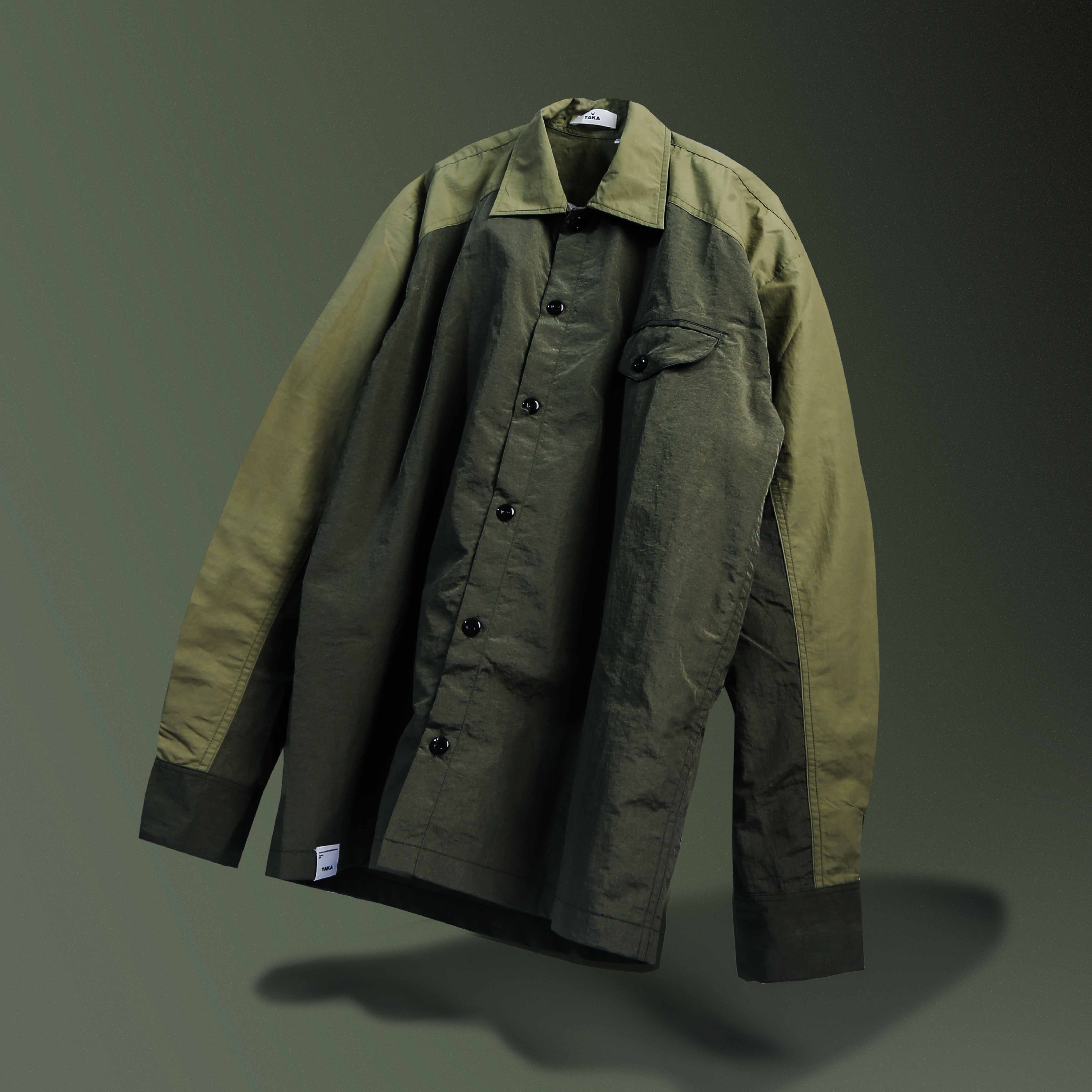 Shell Nylon Overshirt Olive – TAKA CRAFT